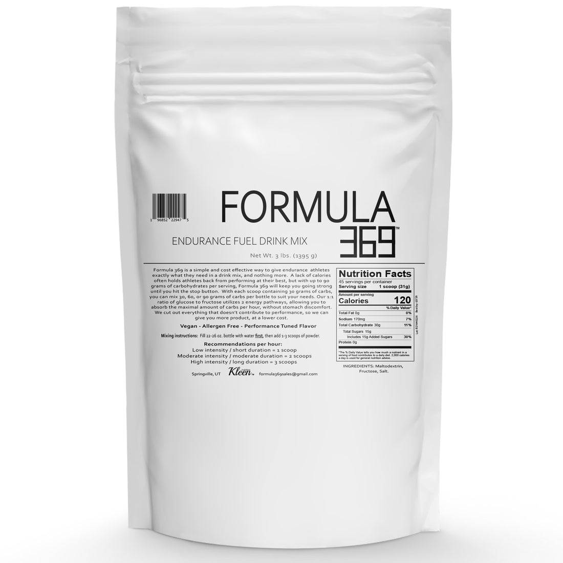 Formula 369 - 3 pounds bag with 45 servings, High carb drink mix for ...